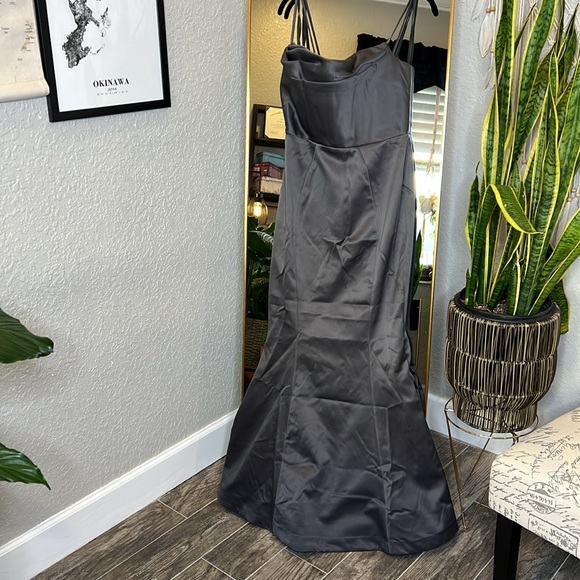 House of CB | Dresses | House Of Cb Violette Shadow Grey Satin Fishtail ...